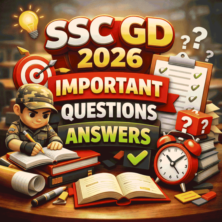 SSC GD Important Questions Answers 2026 – Top 100 Most Expected Q&A for ...